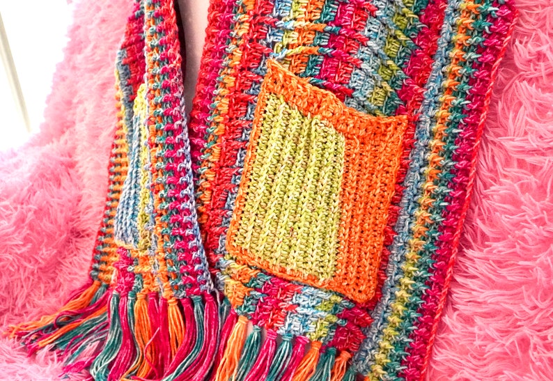 Ladder of Dreams Pocket Shawl Crochet Pattern | Intermediate - Easy to ...