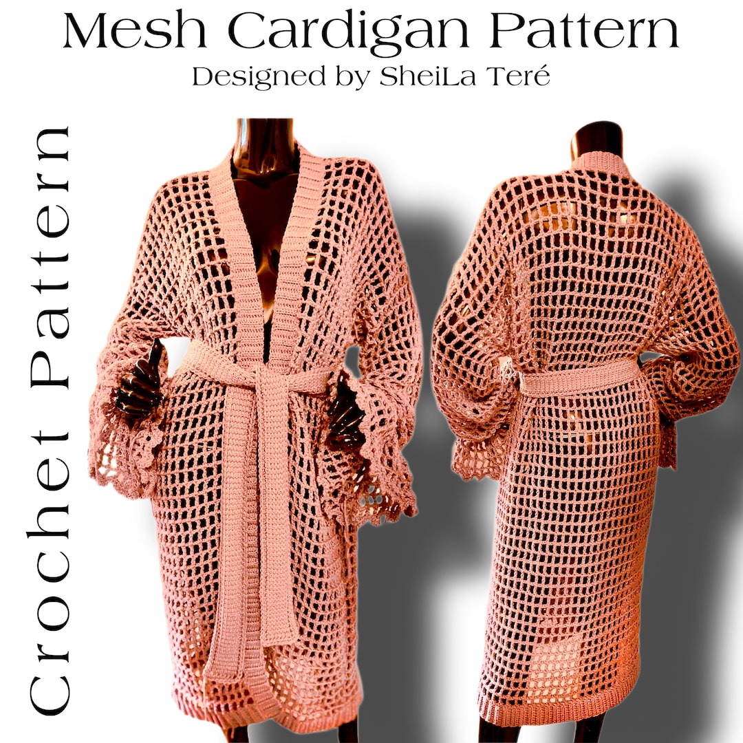 Mesh Cardigan Crochet Pattern Beginner Friendly - Etsy
