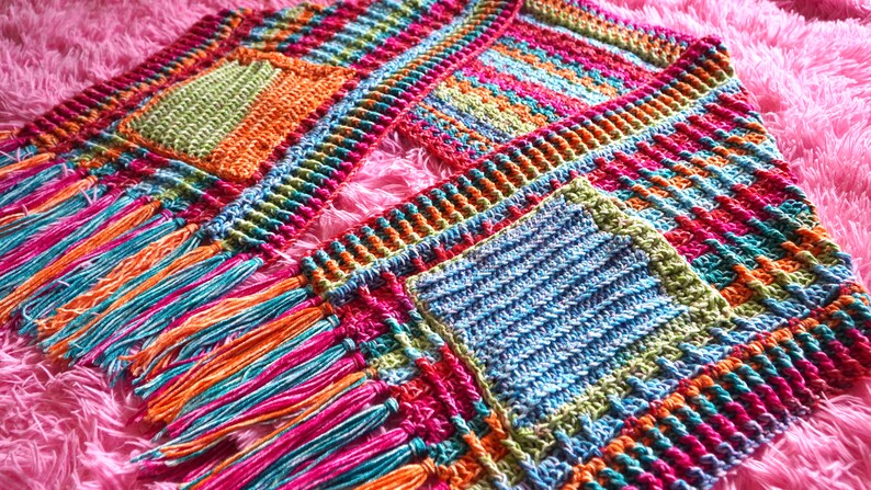 Ladder of Dreams Pocket Shawl Crochet Pattern | Intermediate - Easy to ...