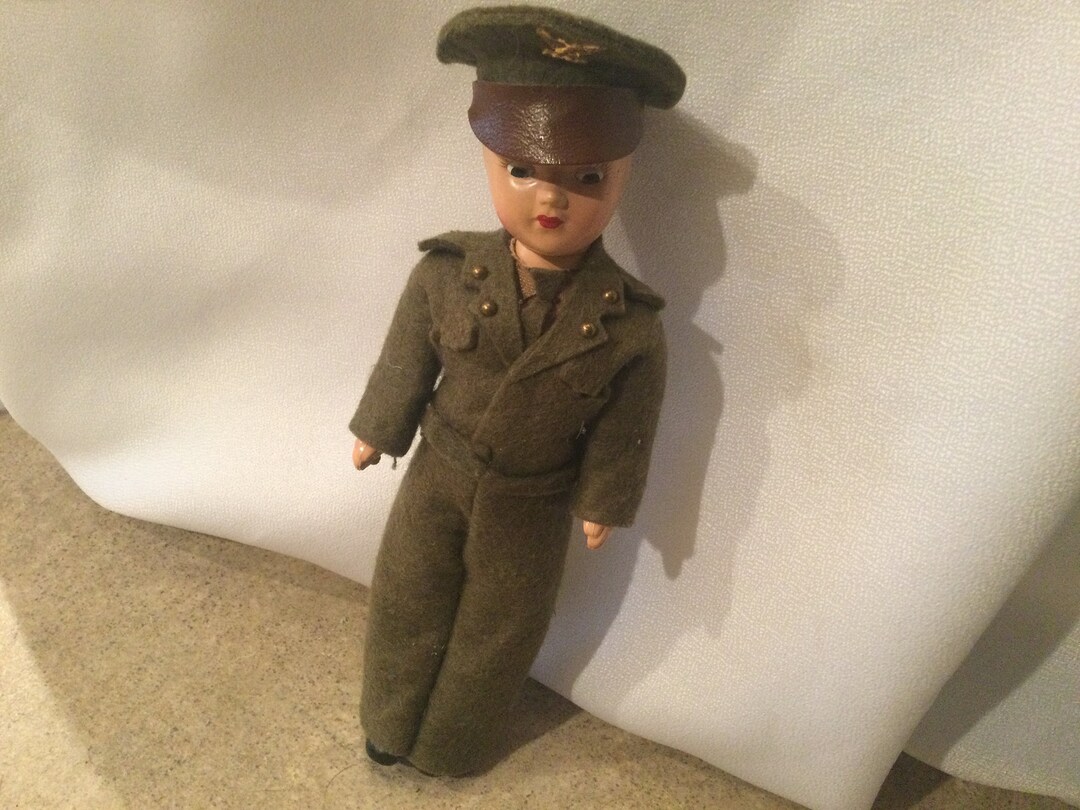 Vintage US Army Storybook Doll 7 in Green Uniform and Hat - Etsy