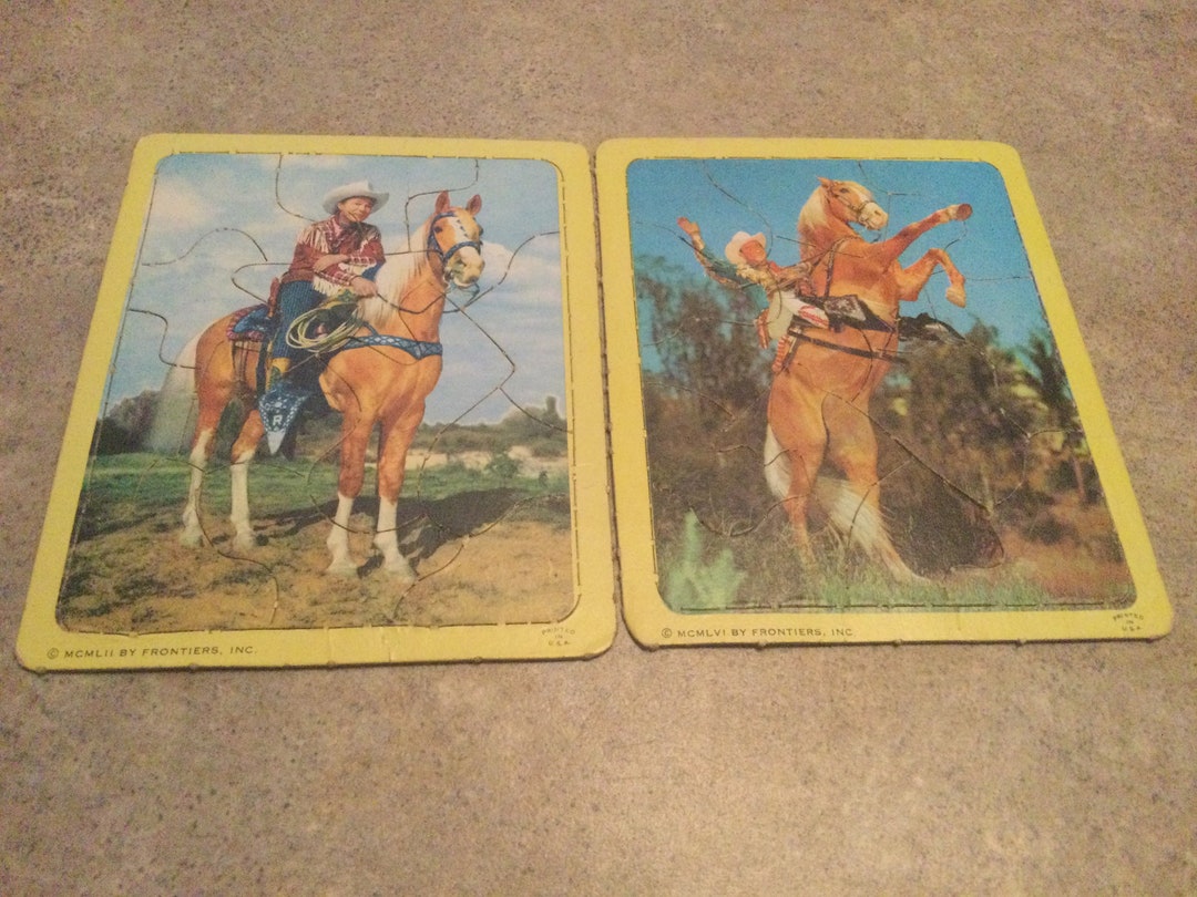 Roy Rogers and Horse, Trigger, Puzzles 1952 and 1956 - Etsy