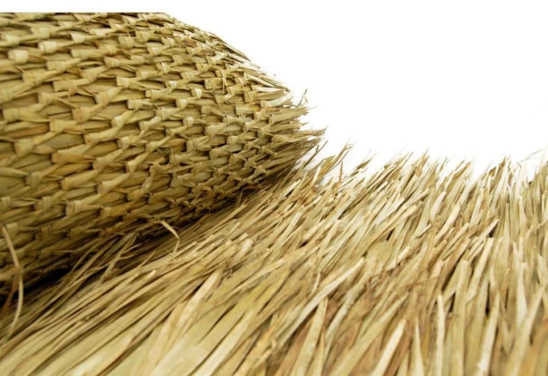 33"×60ft Fire Retardant Mexican Palm Grass Tiki Thatch Roll, Palapa ...