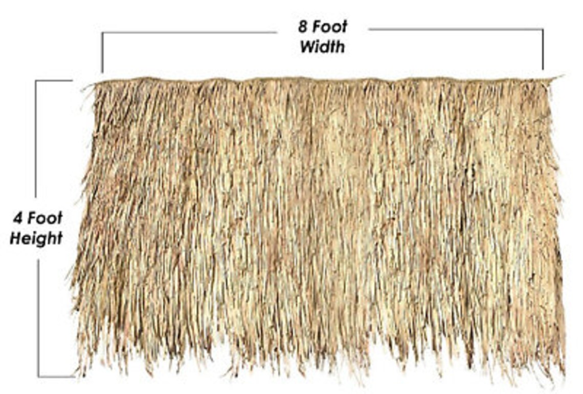 One- 4' X 8' Thatch Panel Mexican Palm Tiki Bar Roof Pool Cabana Hut ...