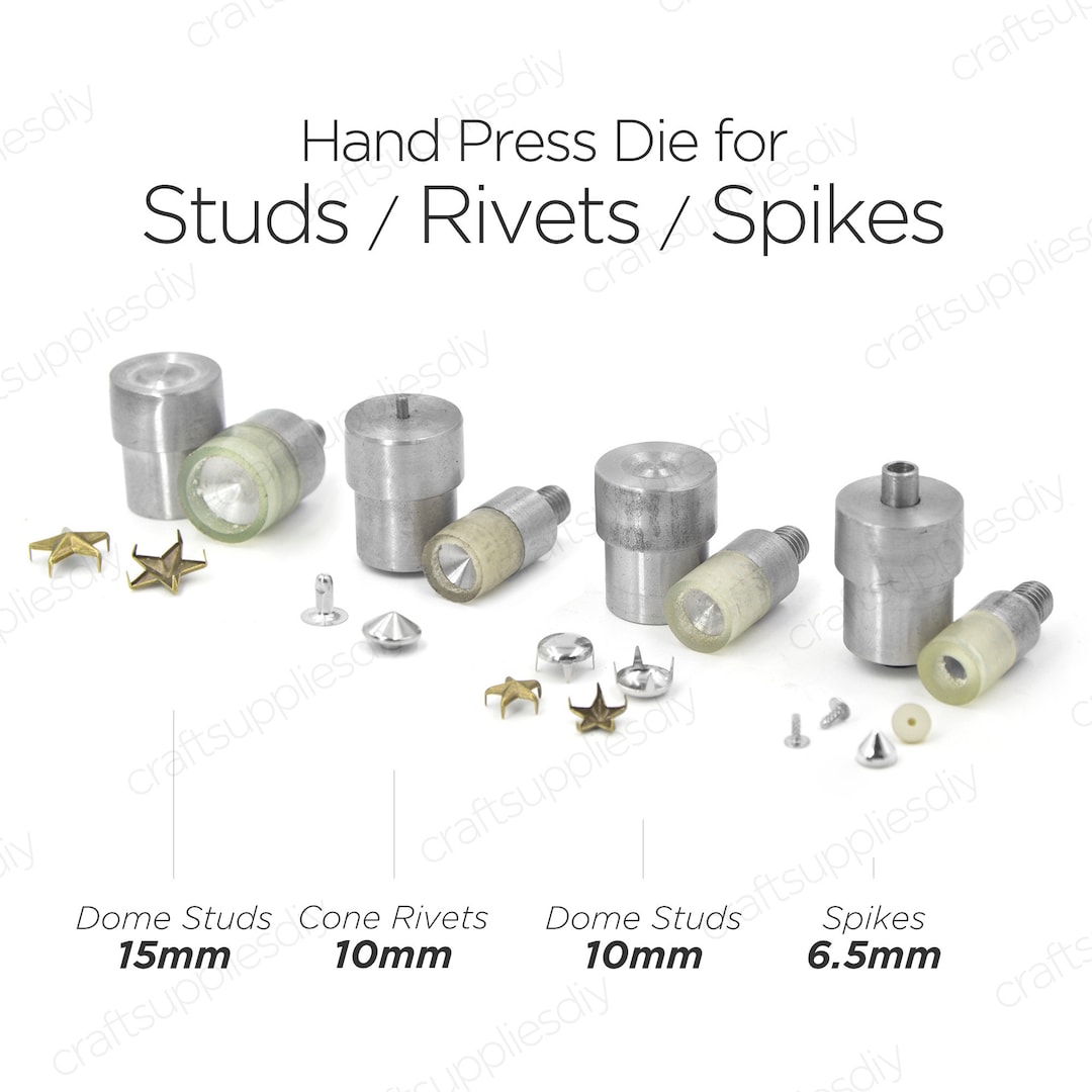 Hand Press Die for Round Dome Studs Claw Cone Rivets Spikes Snap Setter ...