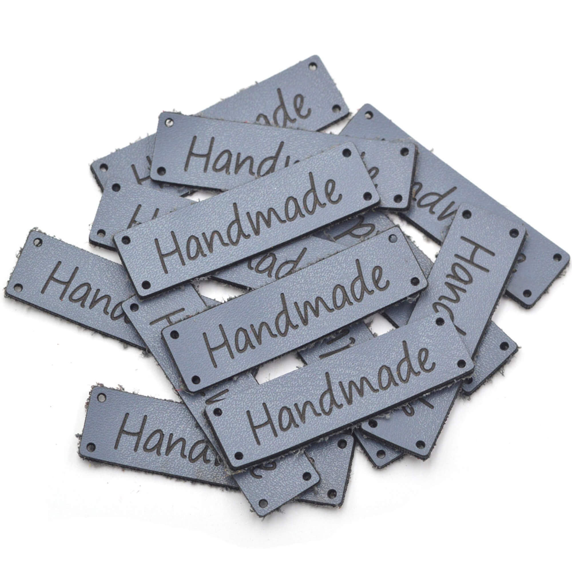 20pcs Slate Gray Handmade Motif Artificial Leather Label Tags | Etsy