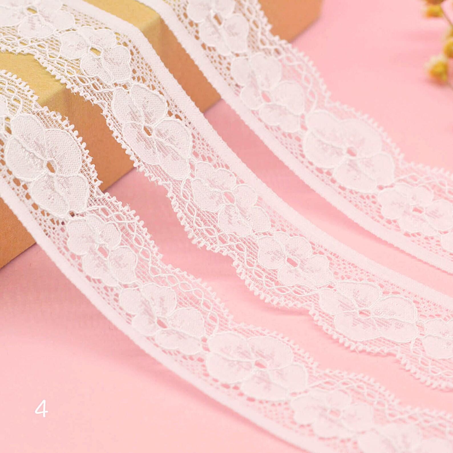 5 Yards White Floral Lace Trim Elastic Heart Lace Trims | Etsy