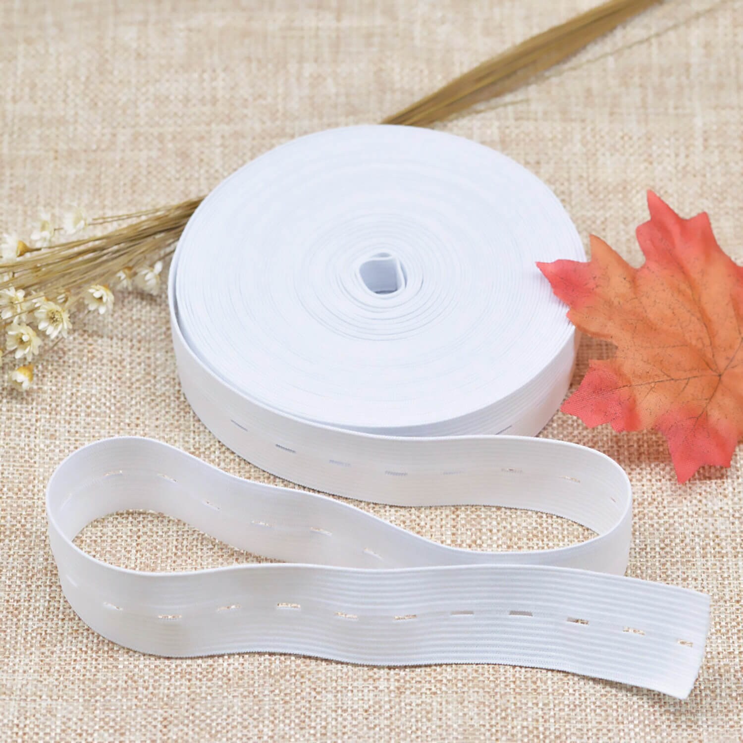 5m Sewing Elastic Bands With Button Holes Dressmaking Tailoring Flat ...