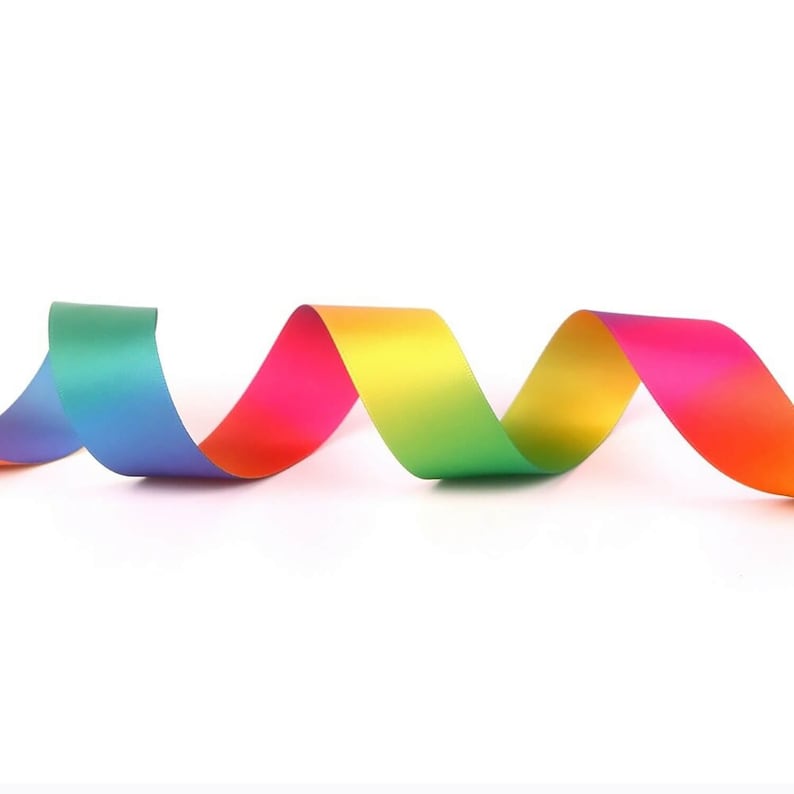 5 Yards Double Sided Rainbow Ribbon Gift Wrapping Wedding Decoration ...