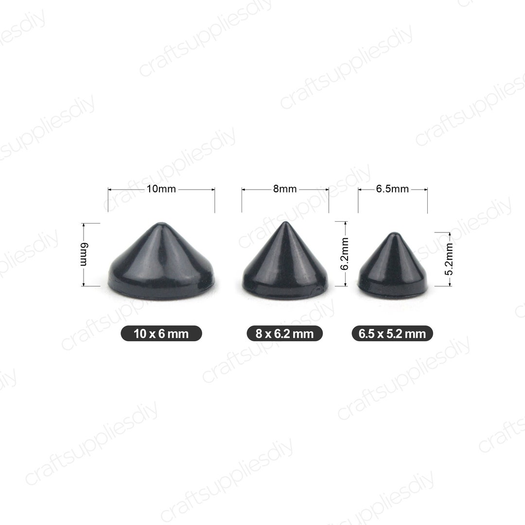 ABS Conical Spikes Cone Studs Punk Rivets for Shoes Bag Garment ...