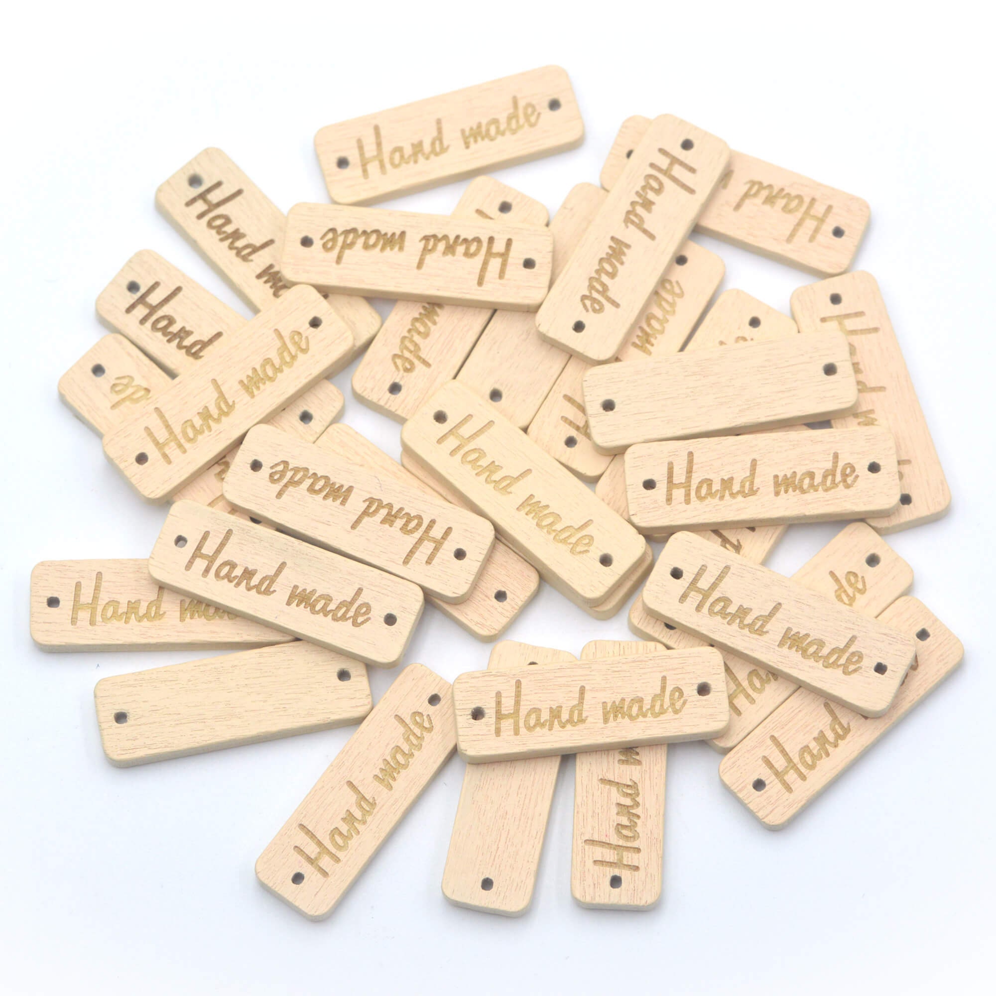 50pcs Natural Color Hand made Engraved Wooden | Etsy