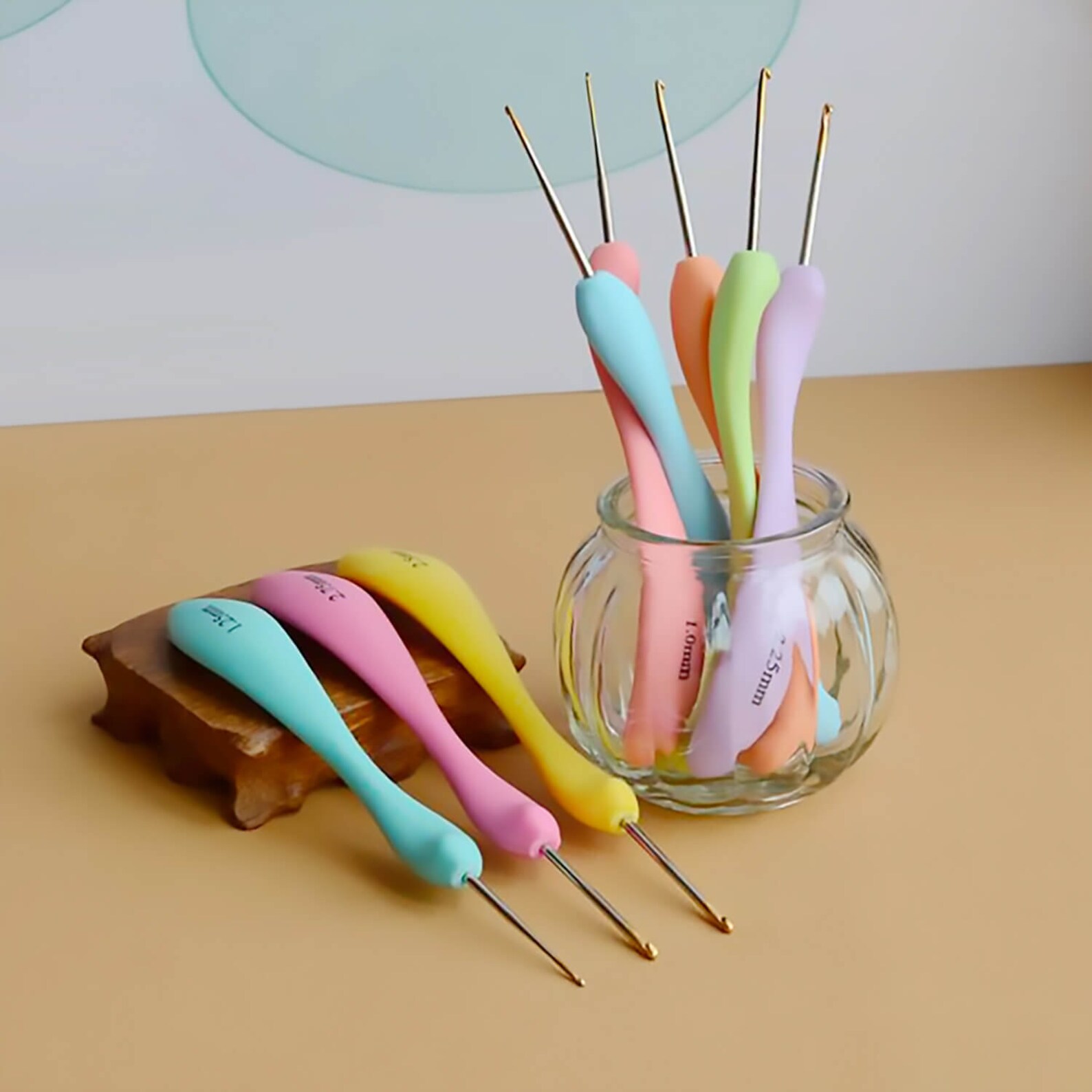 8pcs Assorted Colorful Knitting Sweater Needle Tools Lace Crochet Hooks ...