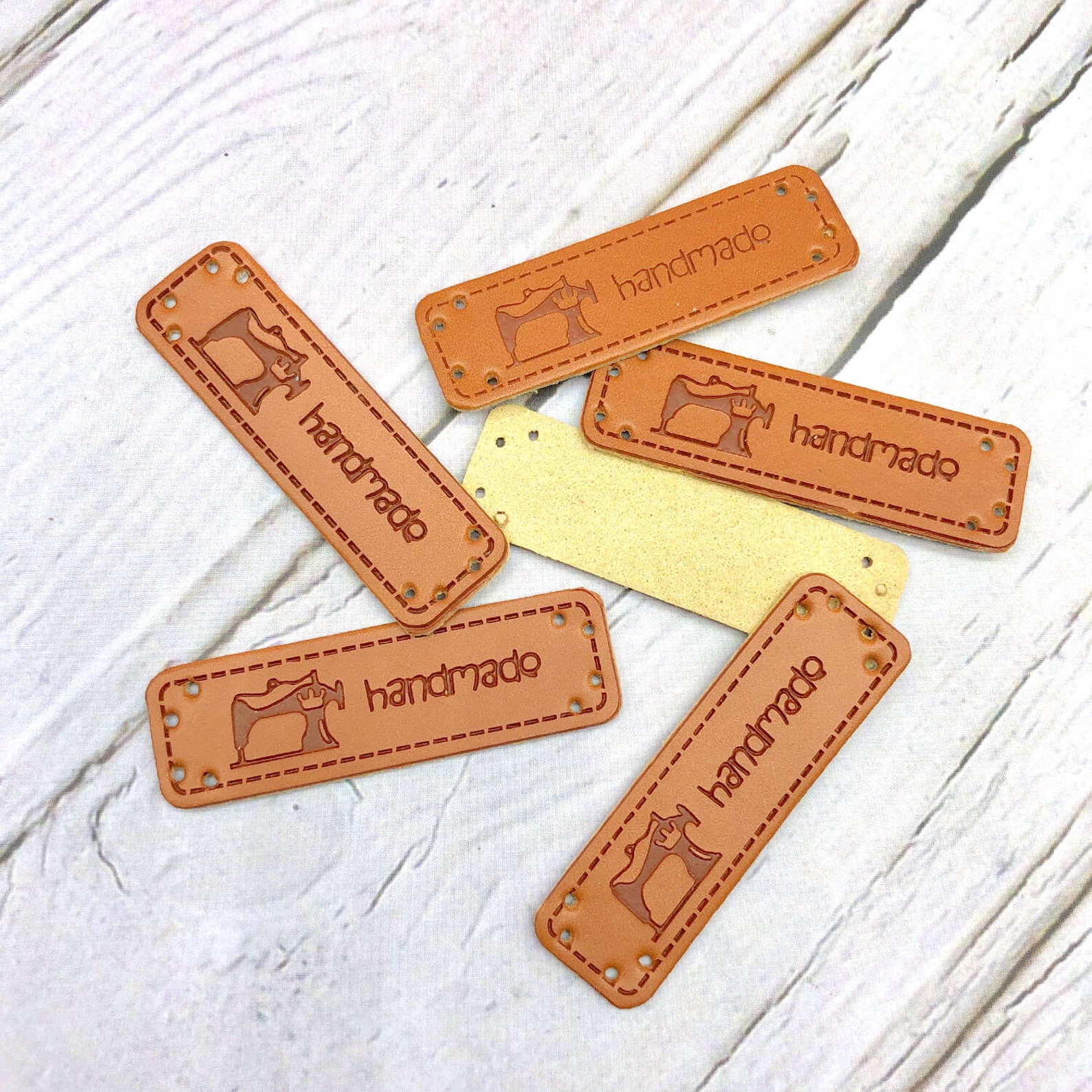 Brown "hand Made" PU Labels for Handmade Items Artificial PU Leather ...