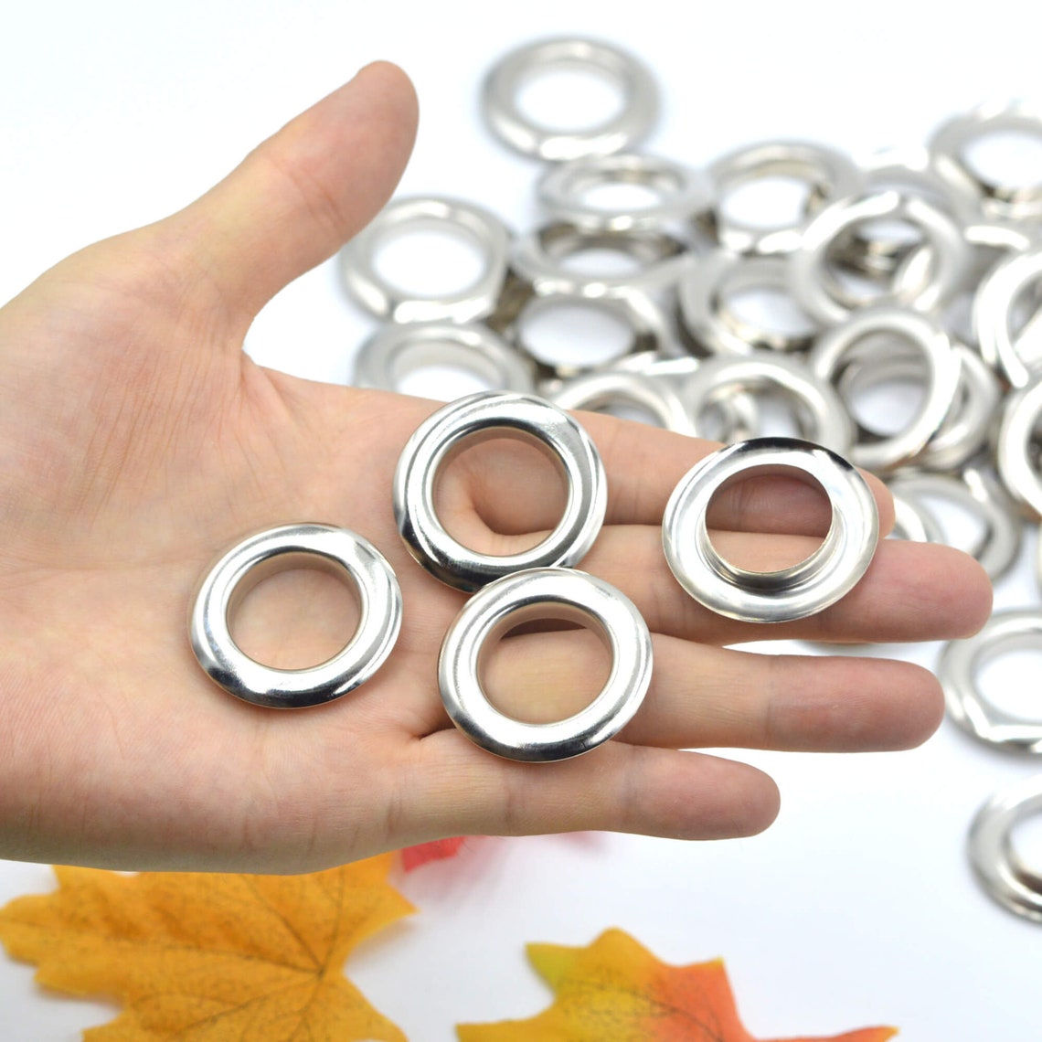Brass Material Silver Eyelets Grommet With Washer Fit Leather Craft Bag ...