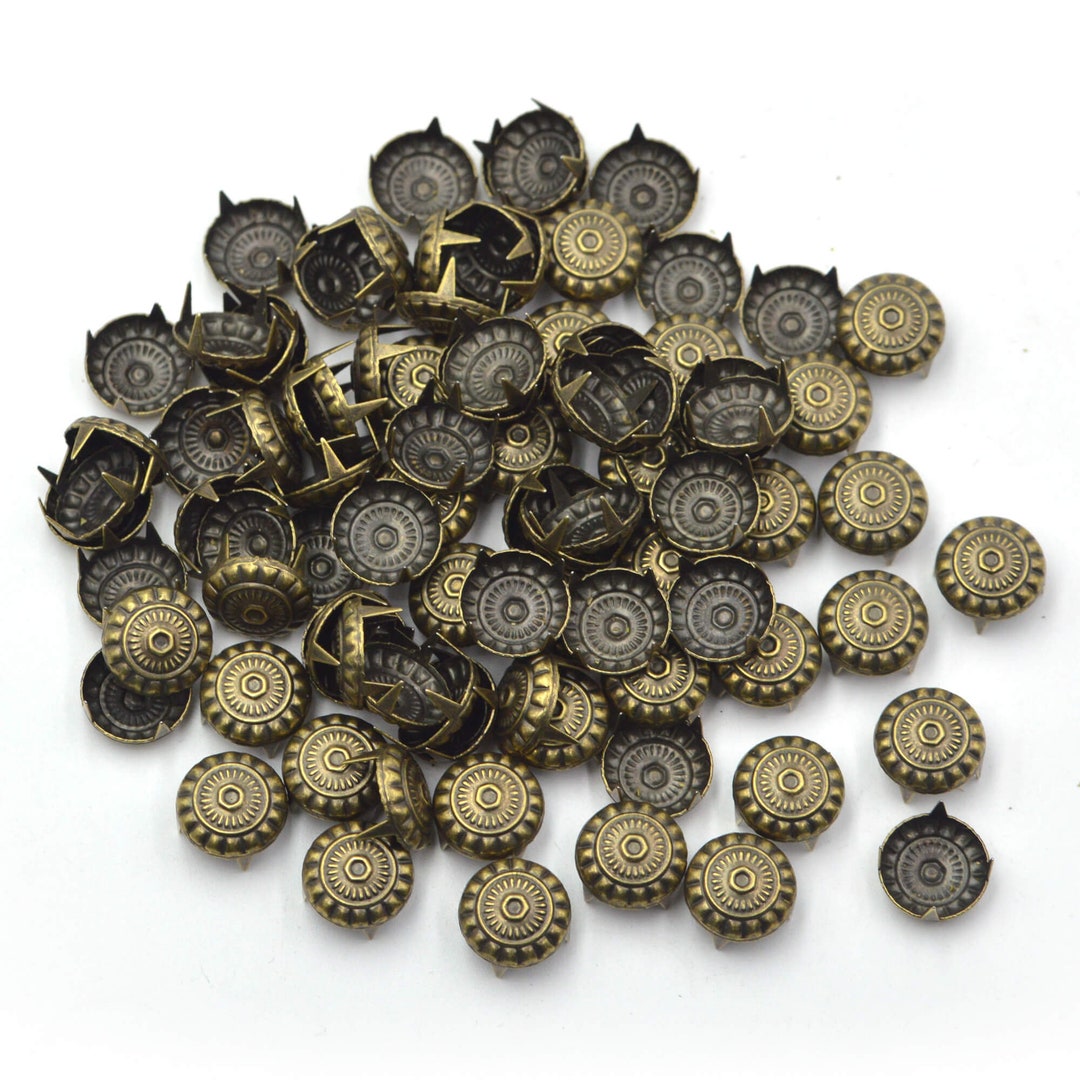 100pcs Bronze Decorative Dome Studs Claw Rivets Nailheads for Handmade ...