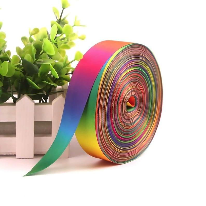 5 Yards Double Sided Rainbow Ribbon Gift Wrapping Wedding - Etsy