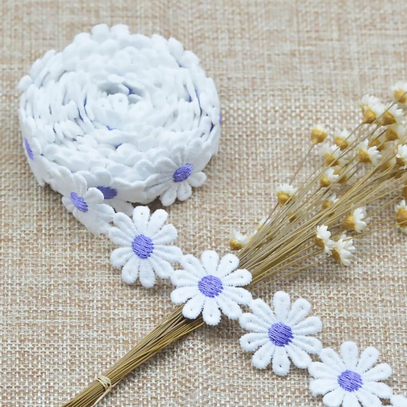 2 Yards Daisy Flower Trim Scrapbooking Handicrafts Decor | Etsy