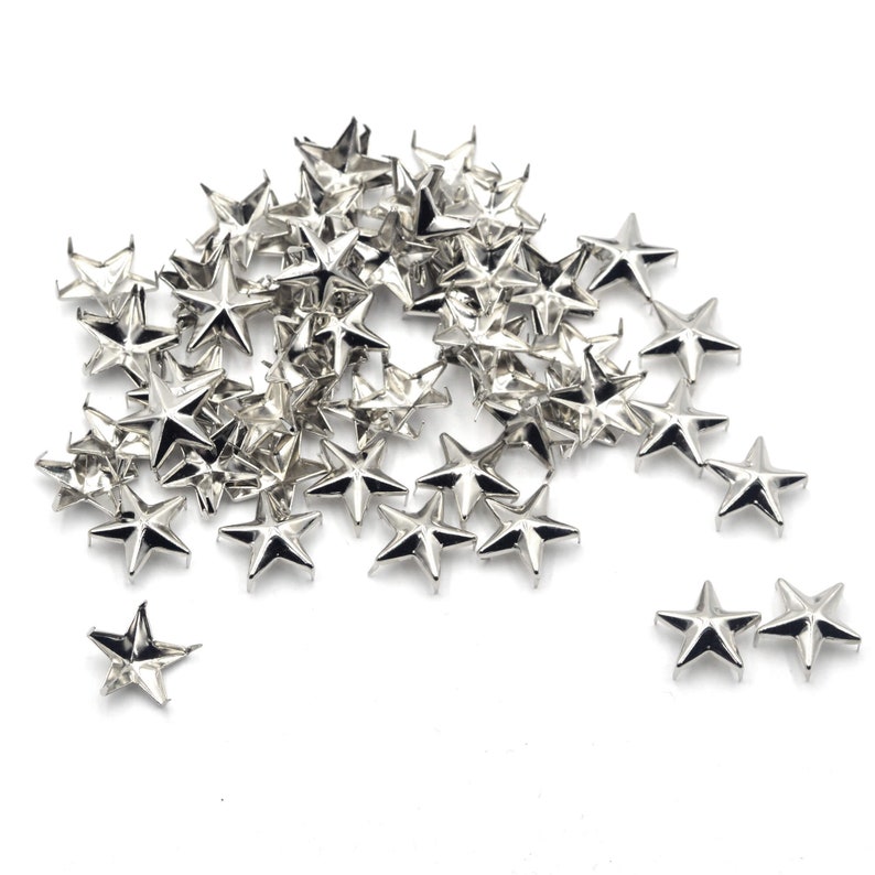 100pcs Punk Star-shaped Studs Nail-heads Punk Spikes Decoration Rivet ...