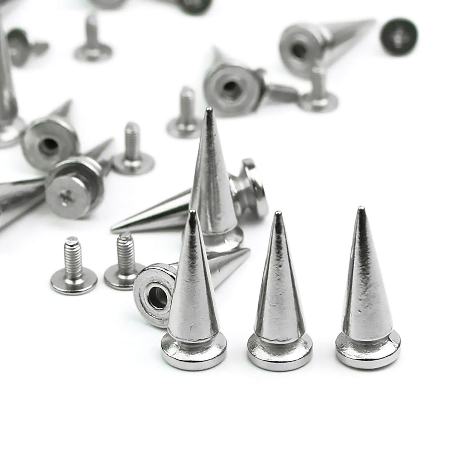 10pcs Silver Cone Spike Punk Studs Bullet Rivets With | Etsy