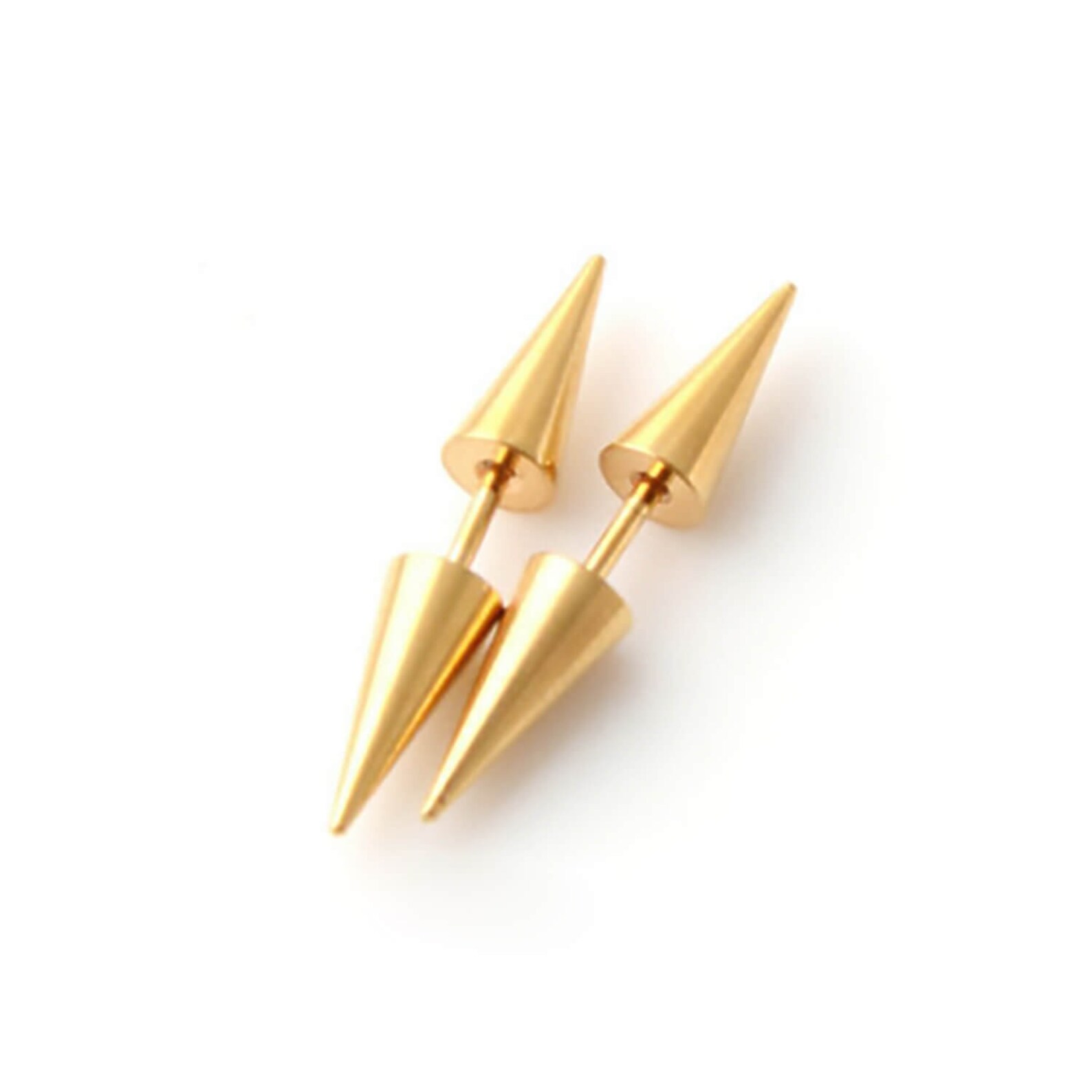 1 Pair Men's Women's Earrings Punk Rivets Titanium Stainless Steel Ear ...