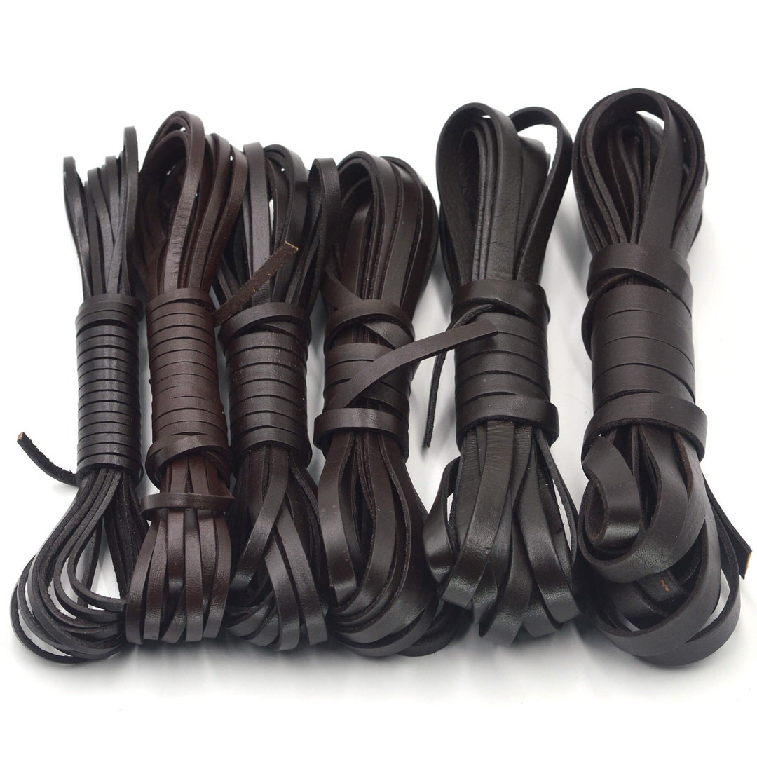 2 Yards Genuine Leather Cord Rope Flat Leather Lace for Leather Crafts ...