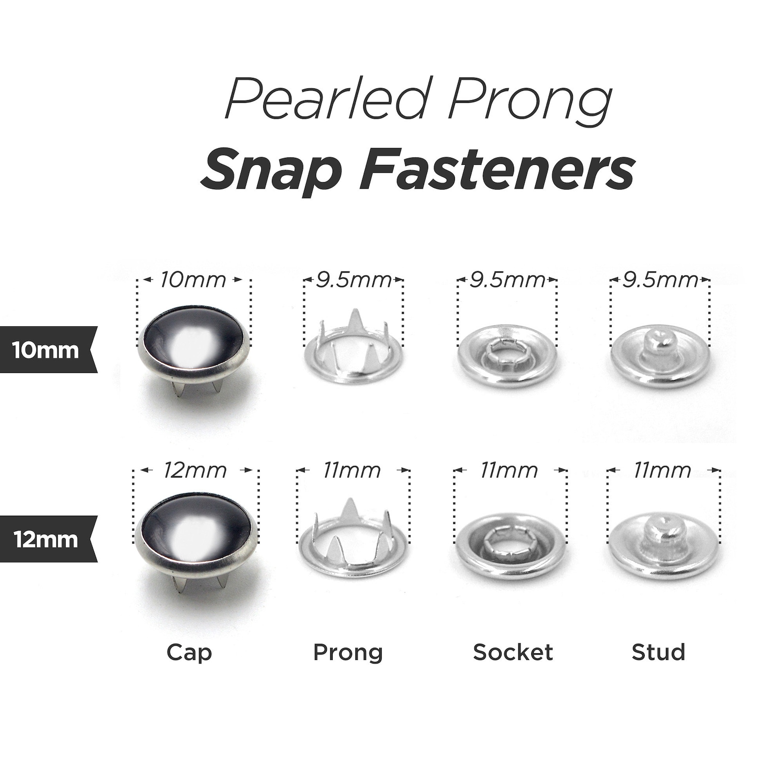 50sets Acrylic Pearl Snap Fasteners Prong Ring Snaps Press - Etsy