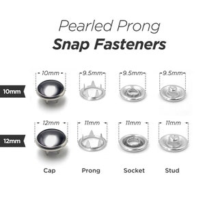 50sets Acrylic Pearl Snap Fasteners Prong Ring Snaps Press Studs Snap ...