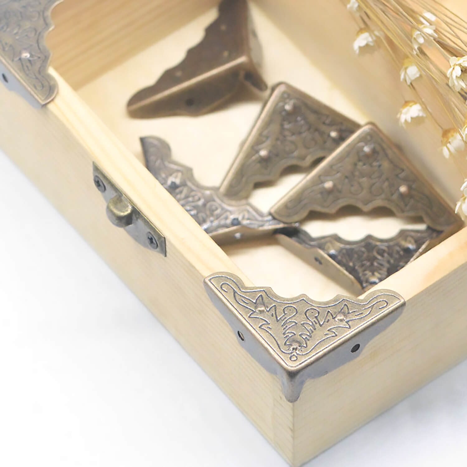 10pcs Bronze Wooden Box Table Corner Case Corner Protector Phoenix ...
