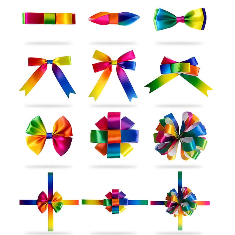 5 Yards Double Sided Rainbow Ribbon Gift Wrapping Wedding Decoration ...