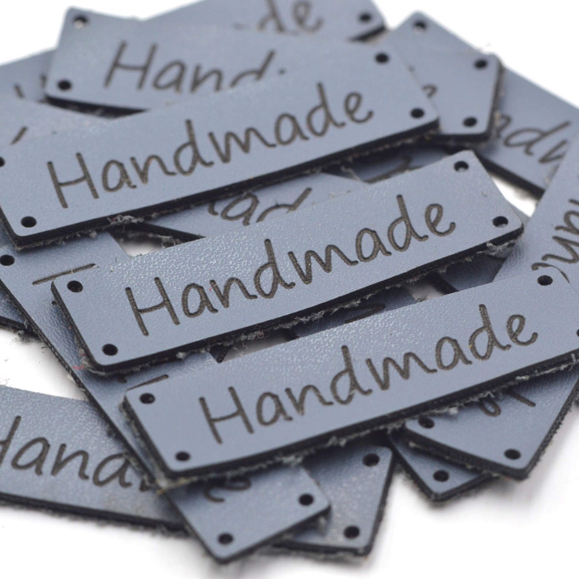 20pcs Slate Gray Handmade Motif Artificial Leather Label Tags - Etsy