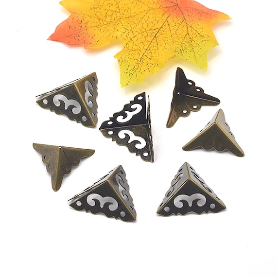 20pcs Bronze Wooden Box Corner Case Corner Protector Flower | Etsy