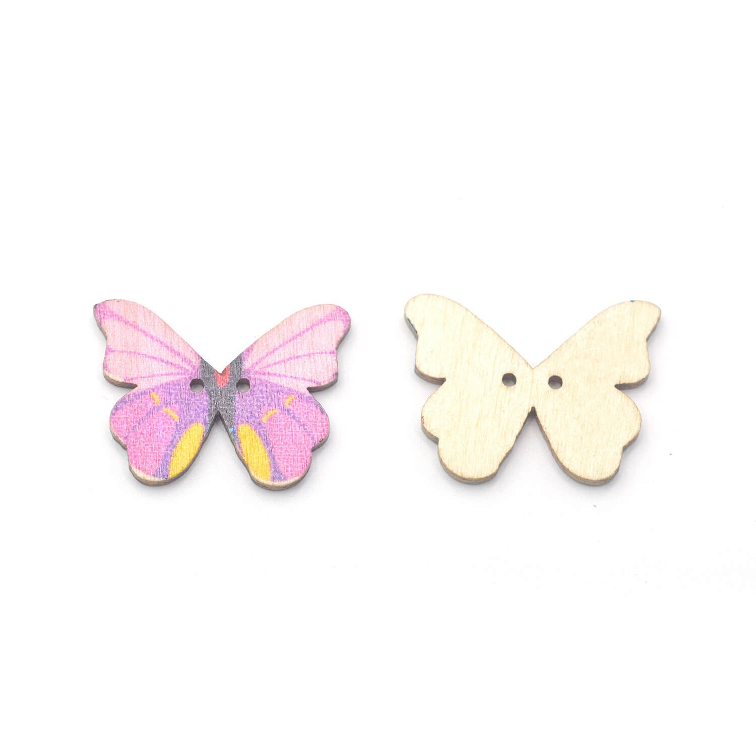 50pcs Assorted Colorful Butterfly Wooden Buttons Randomly - Etsy