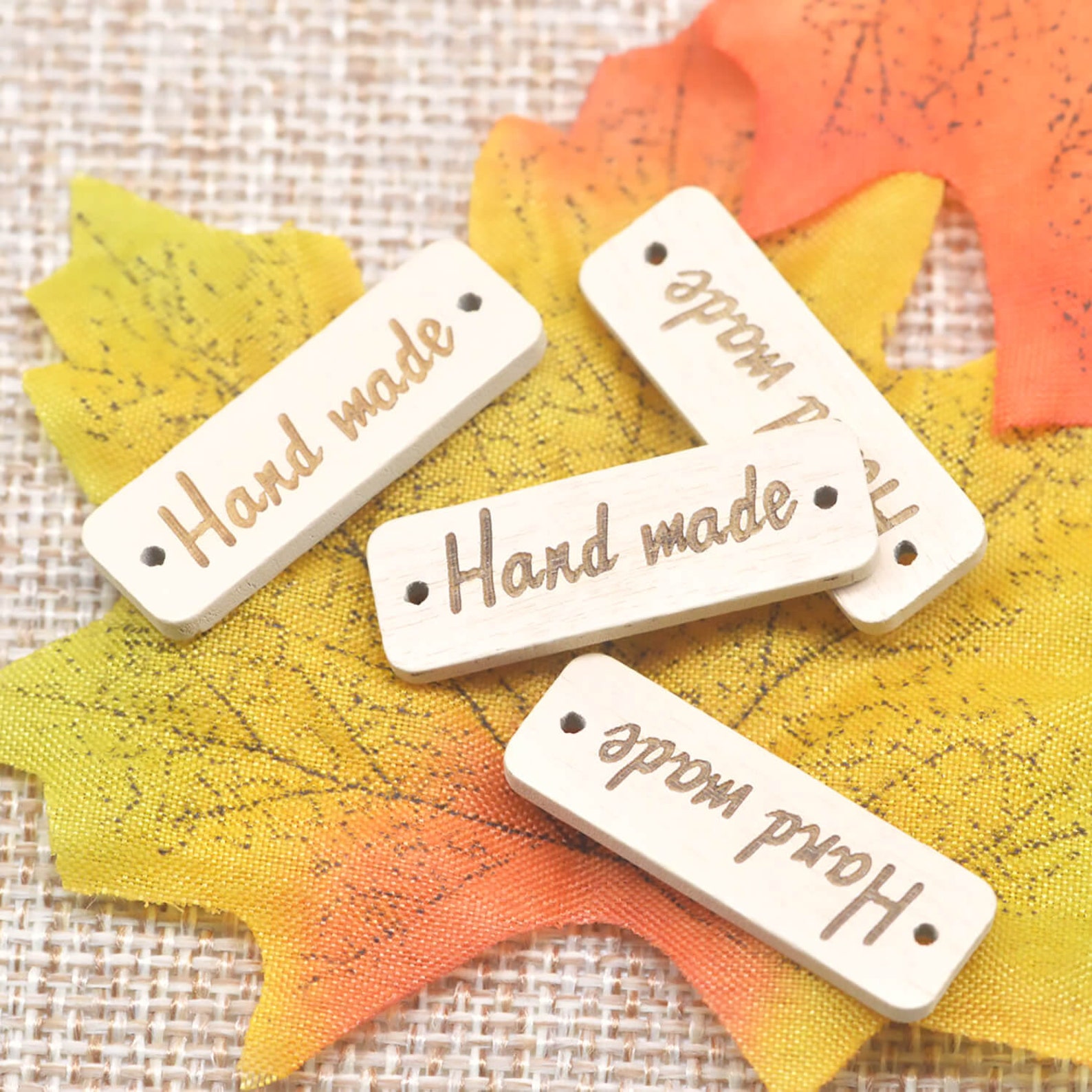 50pcs Natural Color hand Made Engraved Wooden | Etsy