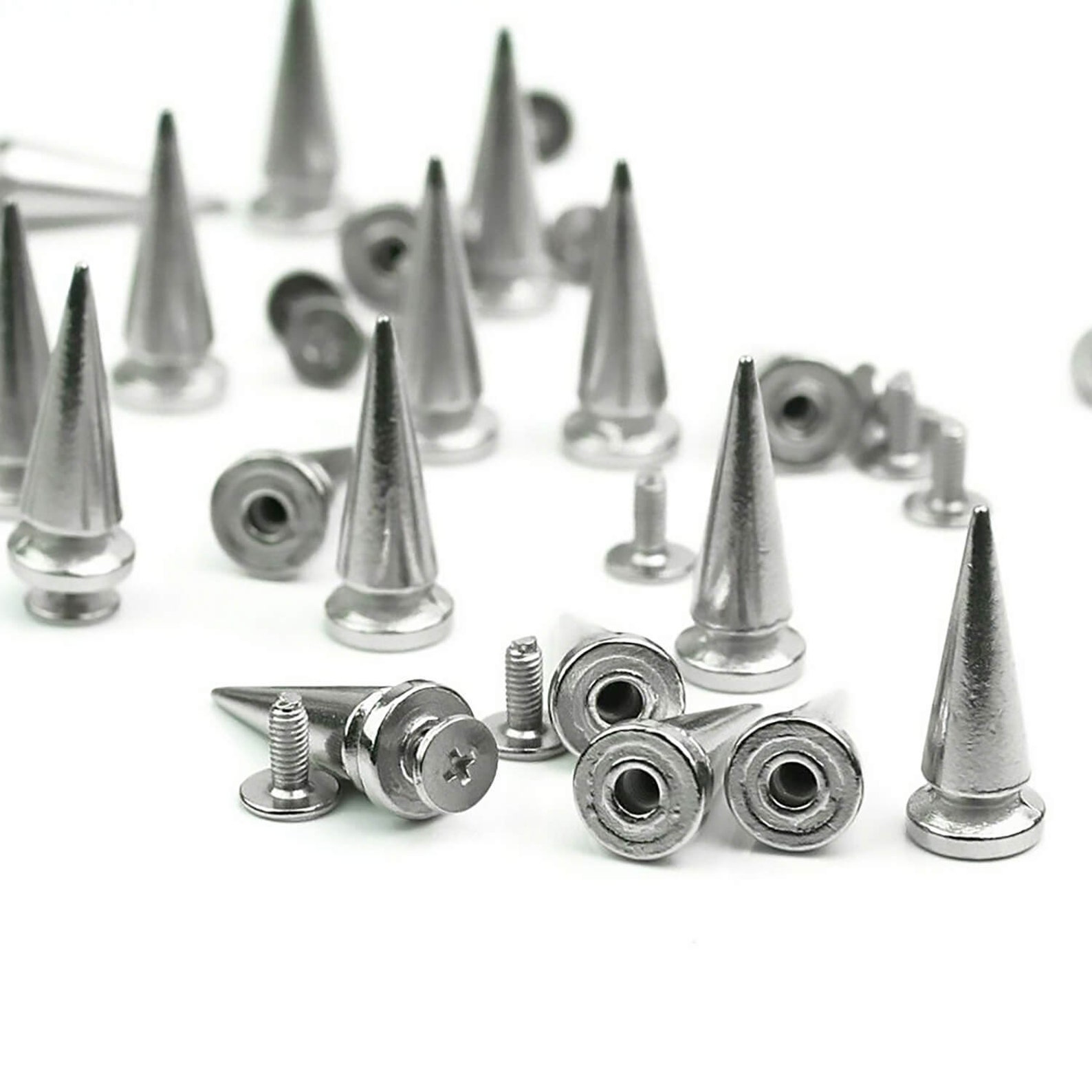 10pcs Silver Cone Spike Punk Studs Bullet Rivets With | Etsy