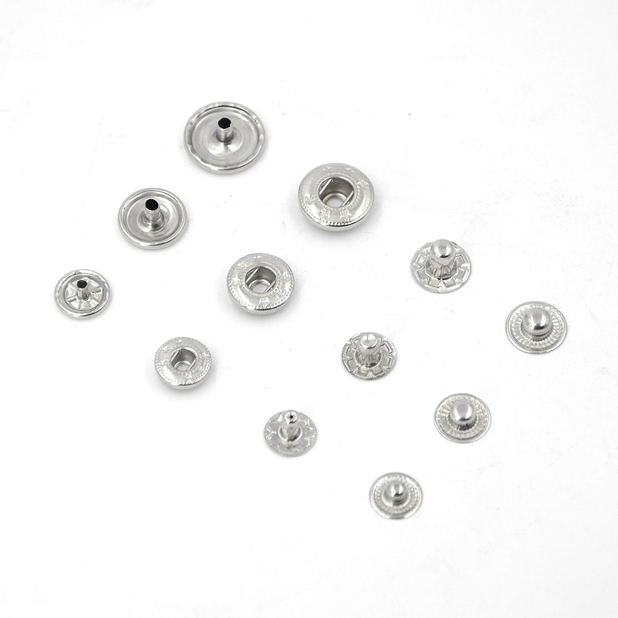 50sets Metal Snap Fasteners Press Studs Snap Buttons Poppers 10mm #655 ...