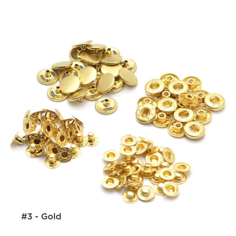 50sets Brass Material Snap Fastener Press Studs Snaps Button Popper ...