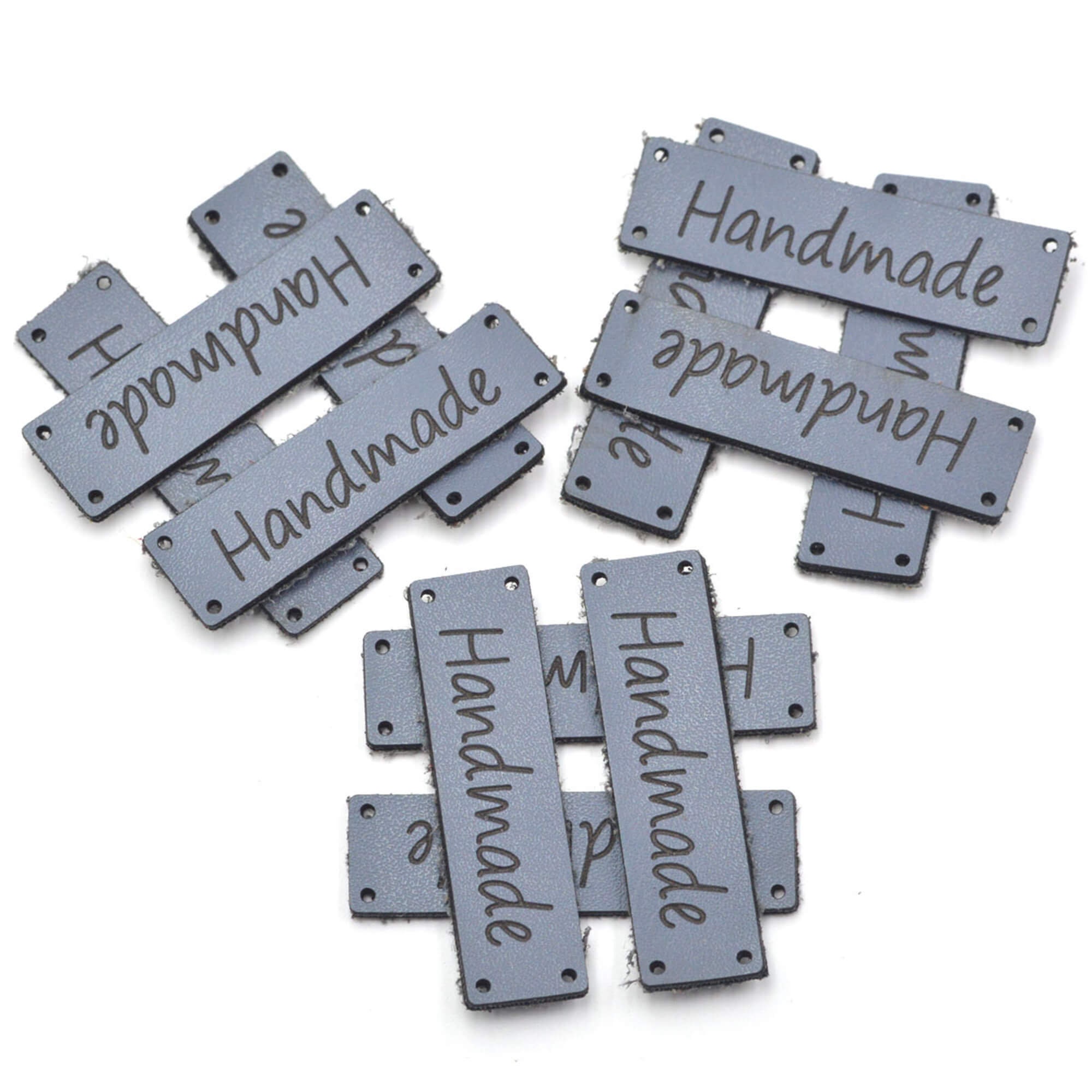 20pcs Slate Gray Handmade Motif Artificial Leather Label Tags | Etsy