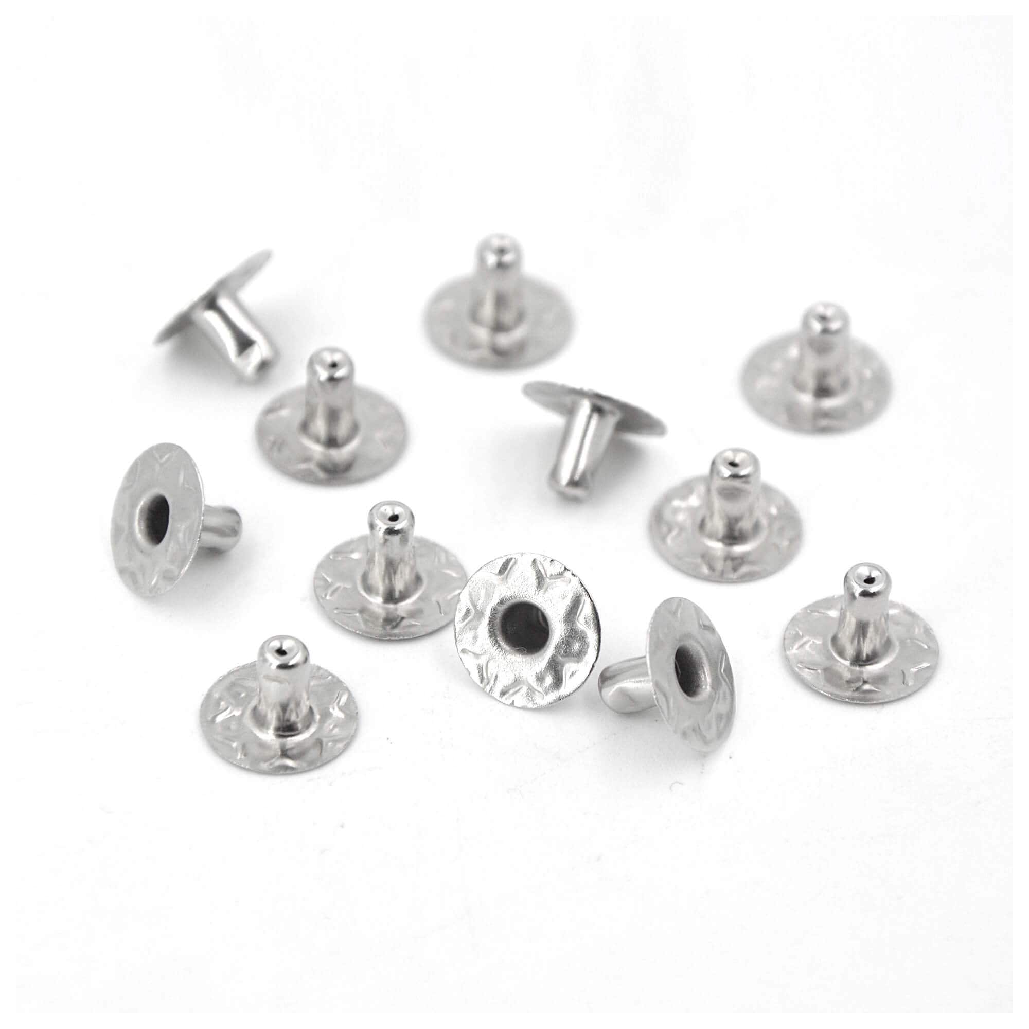 50sets Metal Snap Fasteners Press Studs Snap Buttons Poppers 10mm #655 ...