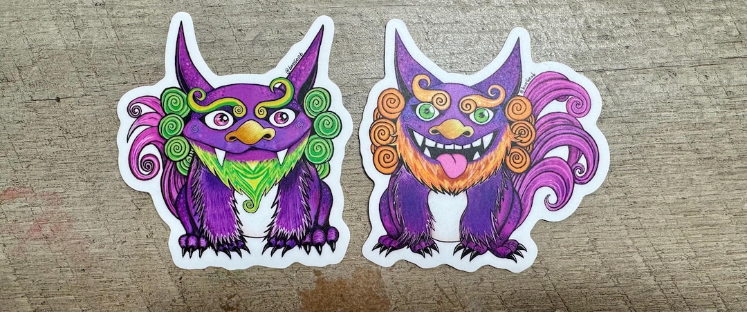 Okinawan Shisa Lion Dog Sticker Pair - Etsy