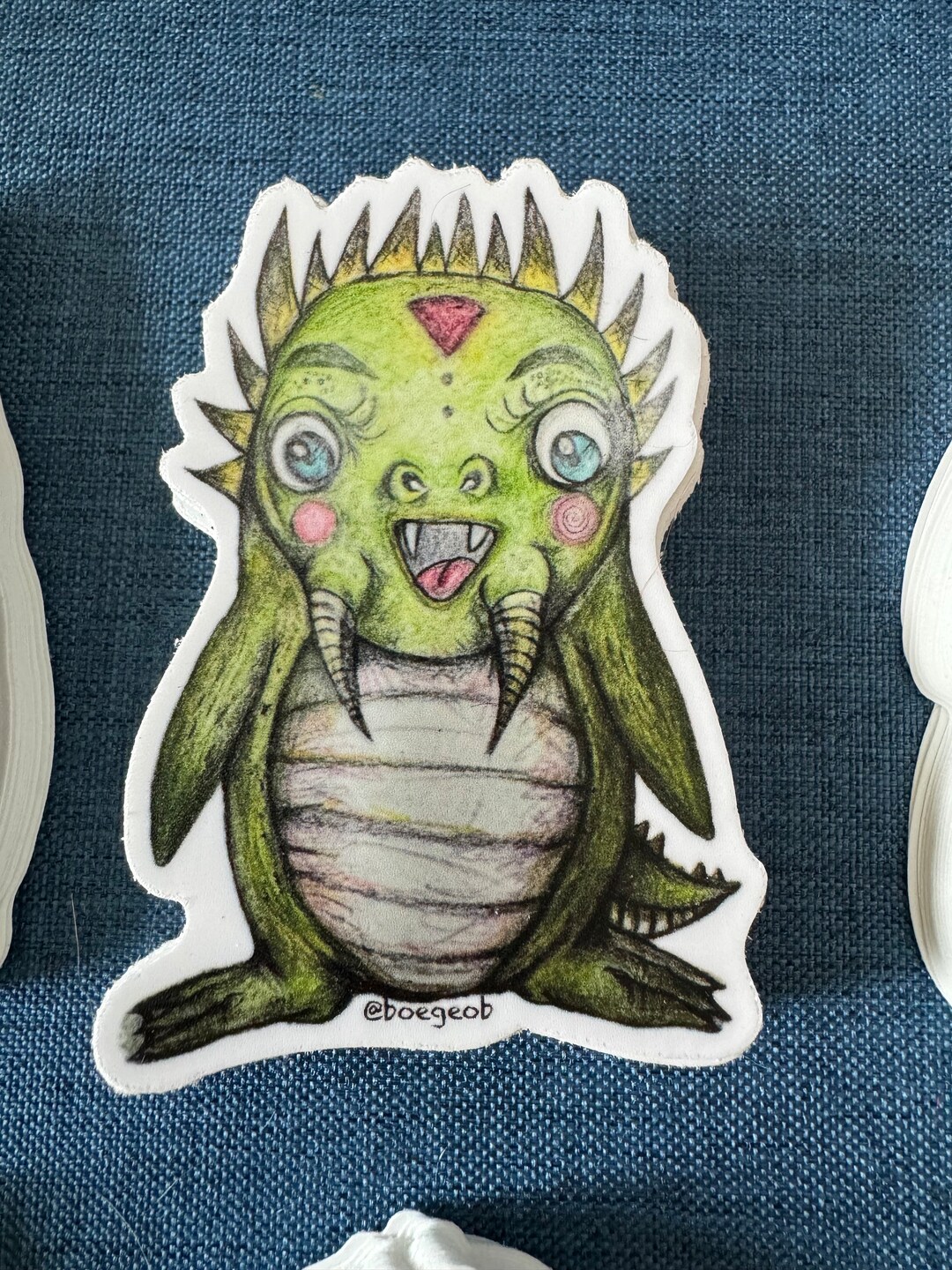 Spike the Green Fish Demon Monster Sticker/decal 3 Inches X 2 Inches - Etsy