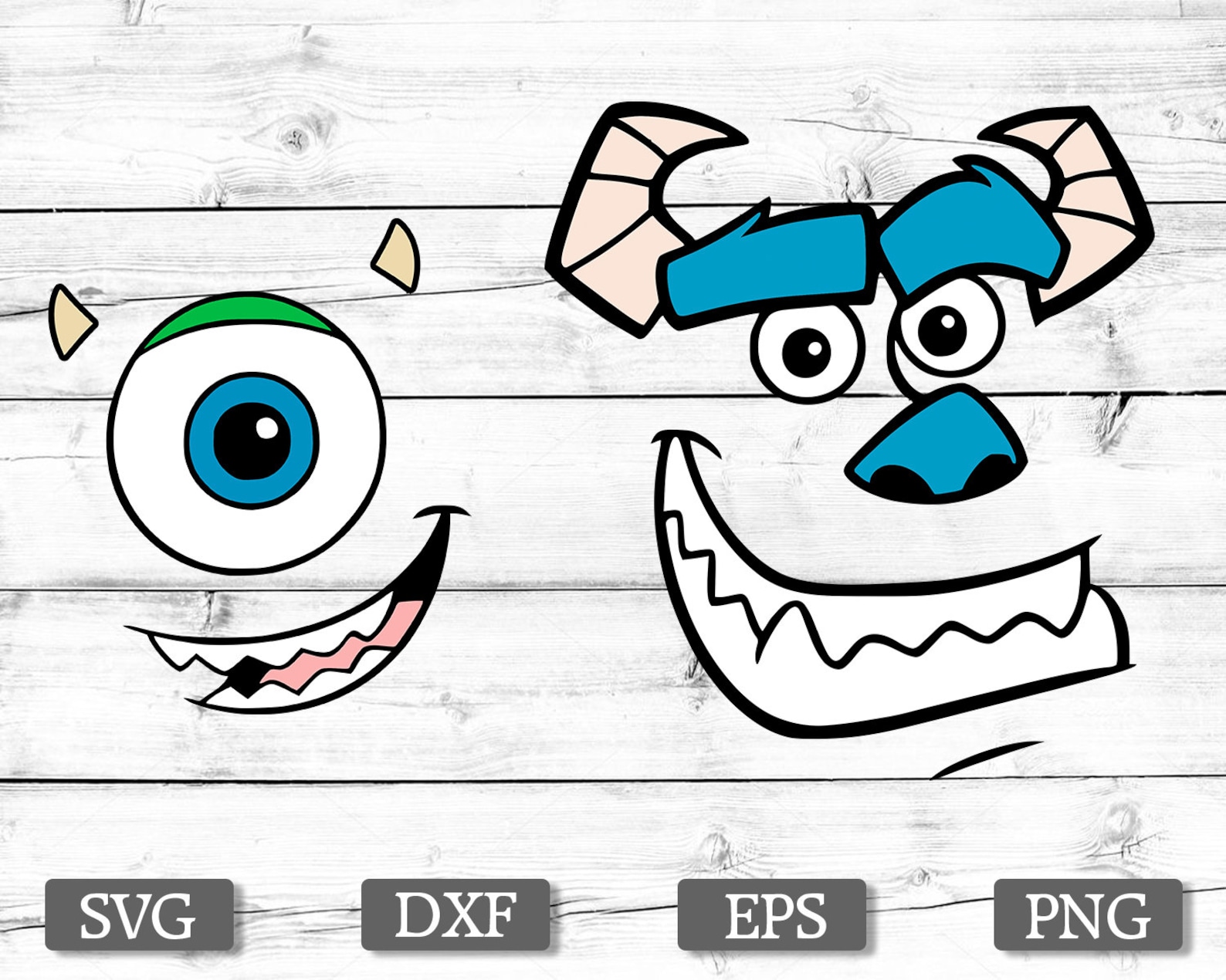 Sully and Mike's Face SVG Monsters Inc SVG Sully Face | Etsy