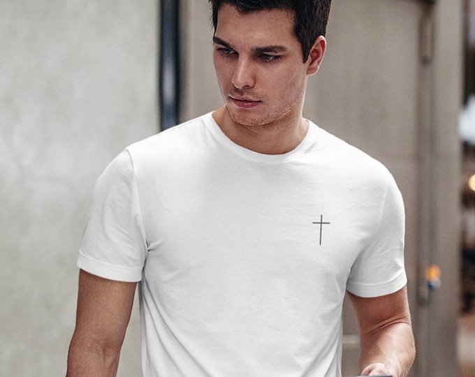 CROSS T Shirt, White T Shirt Men, Christian T Shirt for Men, Graphic ...