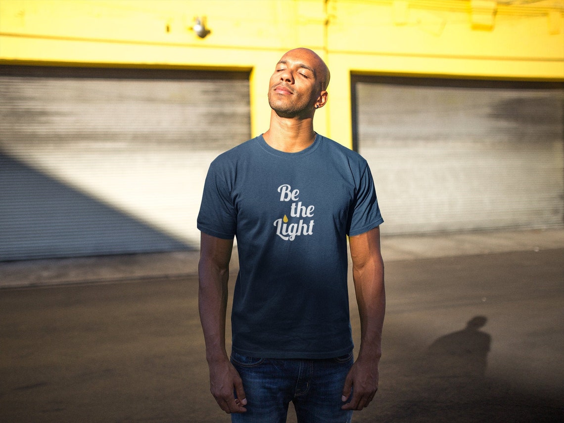 BE THE LIGHT T Shirt Blue T Shirt Men Christian T Shirt for - Etsy