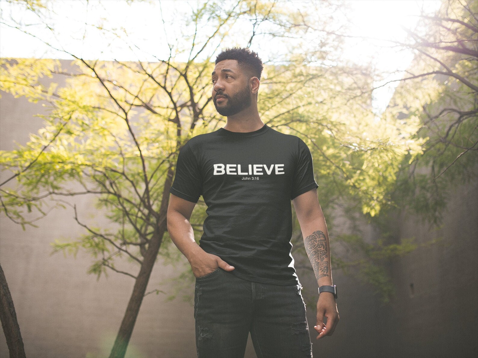 Christian Gifts for Men, BELIEVE T Shirt, Black T Shirt Men, Mens T ...