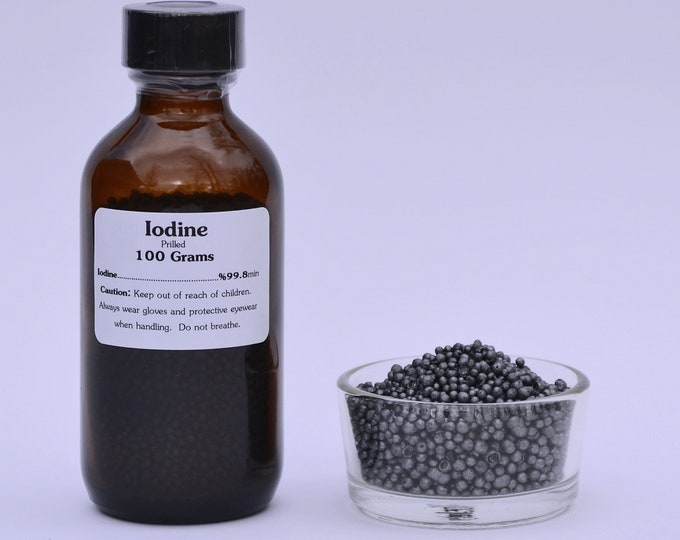 100 Grams Pure ACS/USP Grade Elemental Iodine Prilled Prills Crystals ...