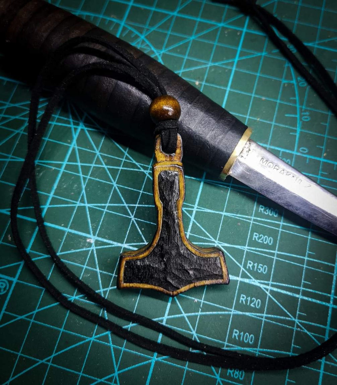 Bog Oak Inlay Thors Hammer - Etsy