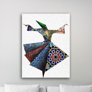 Ancient Sufi Dance and Whirling Dervish With Persian Pattern | Middle ...