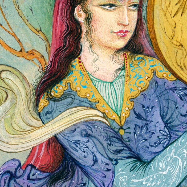 Persian Girl Playing Daf, Miniature Painting Print on Canvas - Etsy