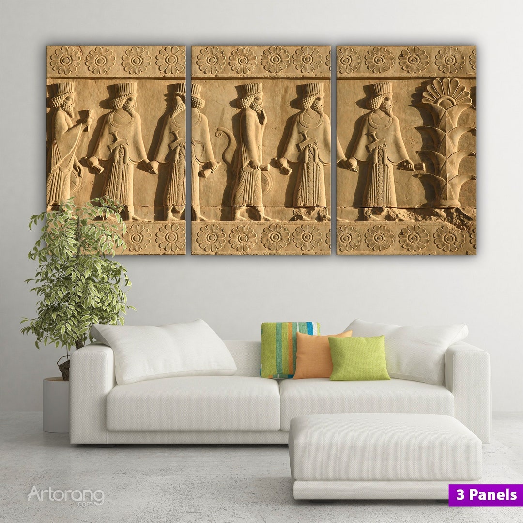 Relief at Apadana Palace Multi Panel Canvas Print Wall Art, Persepolis ...
