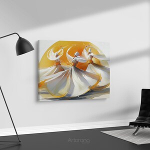 Abstract Painting of Whirling Dervish, Ancient Sufi Dance Canvas Print ...
