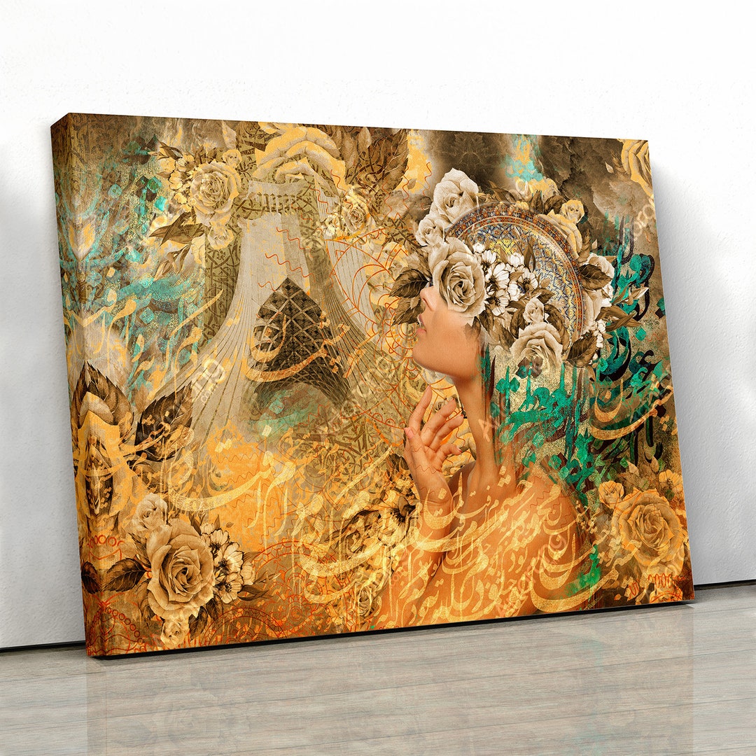 Persian Contemporary Wall Art, Lost in Your Eyes | Persian Home Decor ...